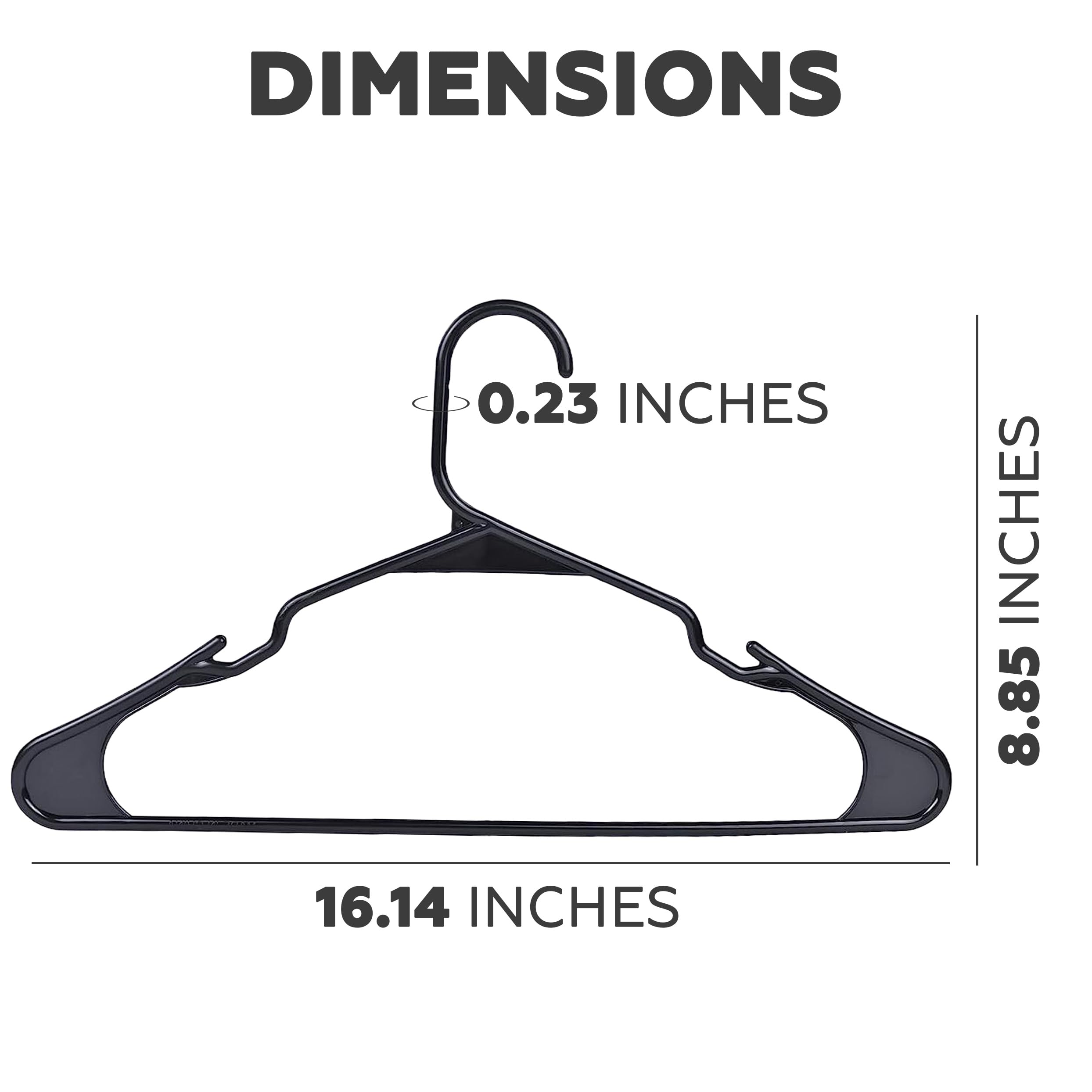 Plastic Hangers 20, 40, 60 Pack β Space Saving Hangers for Clothes β Black Plastic Hangers for Neatly Hanging Clothing, Shirts, Jackets, Pants, Laundry, Dresses & More (20 Pack)