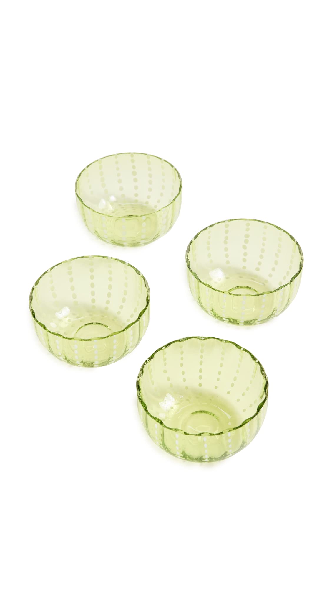 Zafferano Perle Small Bowl Set of 4, Apple Green, One Size