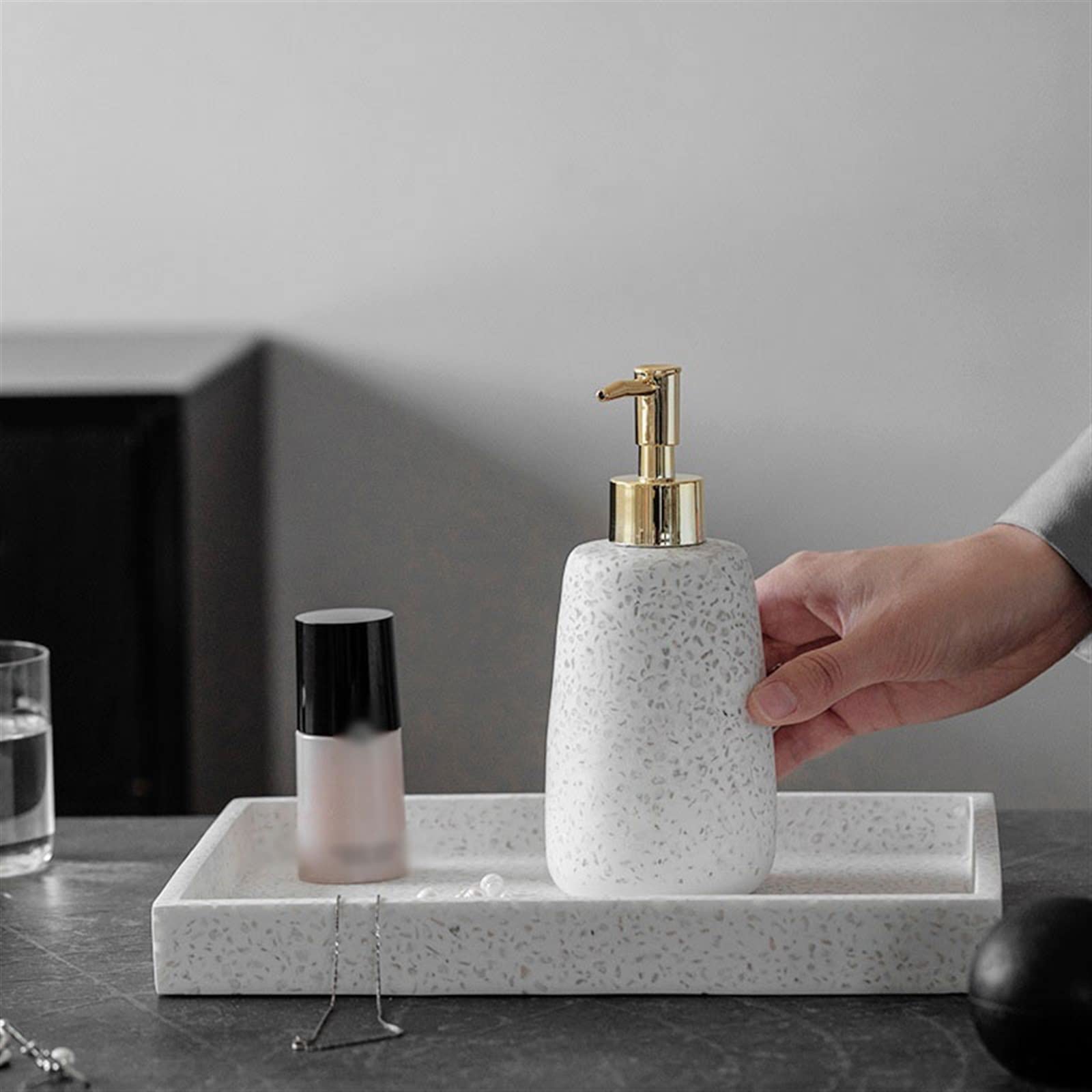 soap Dispenser Exquisite Terrazzo Resin Press Bottle Multifunctional Lotion Sub Bottle Practical Soap Dispenser soap Dispenser Pump