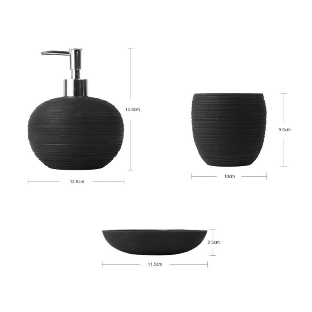 Soap Dispenser Hand Soap Dispenser Bathroom Accessories Set, 4 Pieces Resin Bath Ensemble White Brushed Sphere Soap Dispenser Pump,Tumbler, Soap Dish Manual Soap Dispenser Soap Dispenser with Pump ( C
