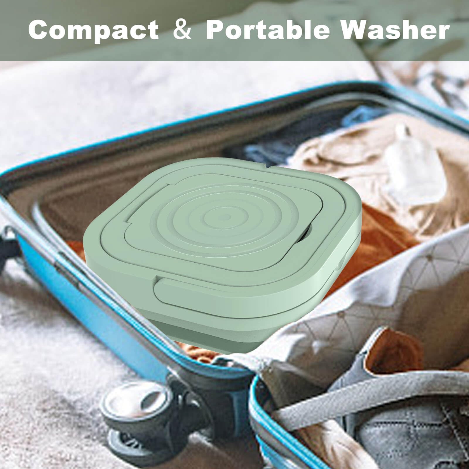 Small Washing Machine Portable, Mini Washer and Dryer Machine Foldable Washing Machine for Underwear, Baby Clothes, or Small Items, Portable Laundry Washing Machine for Apartments, Camping, Travel