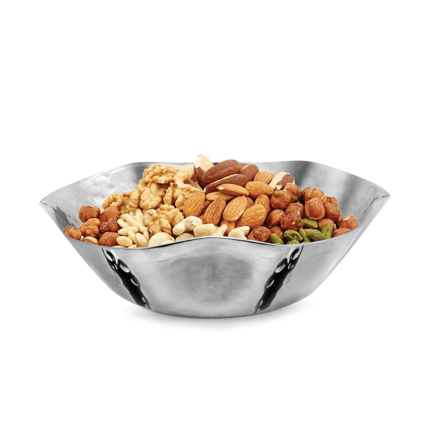 Zap Impex Stainless Steel Hammered Fruit bowl/bread basket