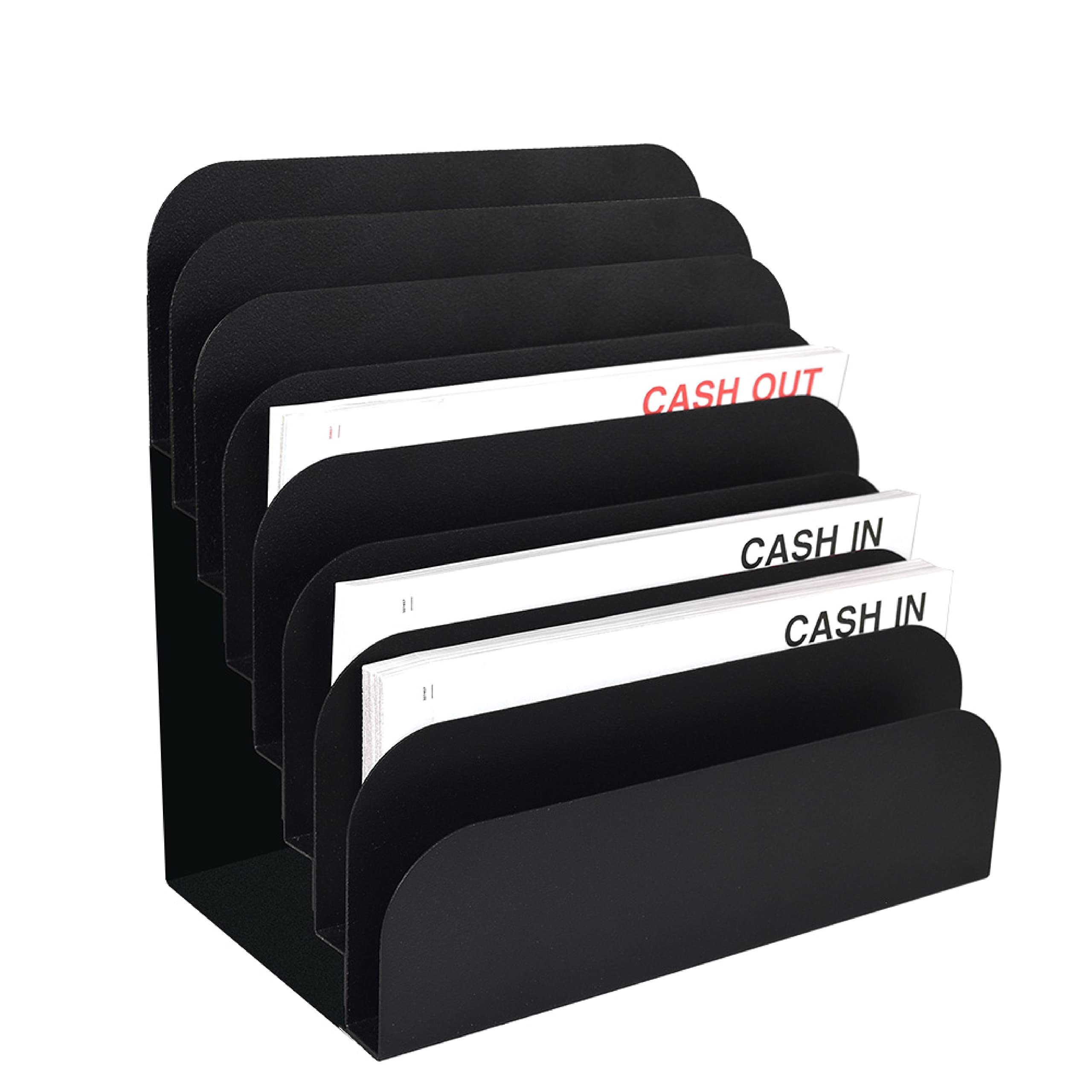 STEELMASTER by BankSupplies Steel Cashier Pad Rack | 8 Slot File & Desk Organizer | Paper Organizer | Black Powder Coat Finish | Scratch & Chip-Resistant | Forms, Applications, Deposit Slips & Checks