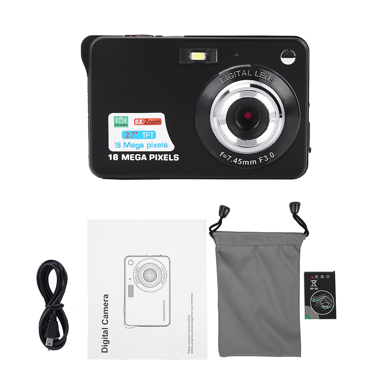 Silver Camera,Decent Camera for Photography,Childrens Camera 2.7 Inch Sn 1080P Hd Children Toy Digital Video Camera Kids with Battery Silver (Bliack)