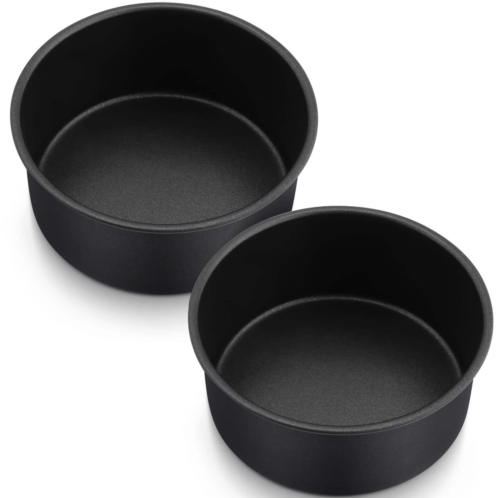 TeamFar Cake Pan, 6ββ x 2.75ββ Coated Birthday Wedding Cake Pan Round Baking Pans, with Stainless Steel Core & Non-stick Coating, Toxic Free, Oven Safe & Anti-melt, Deep Straight Side β Set of 2