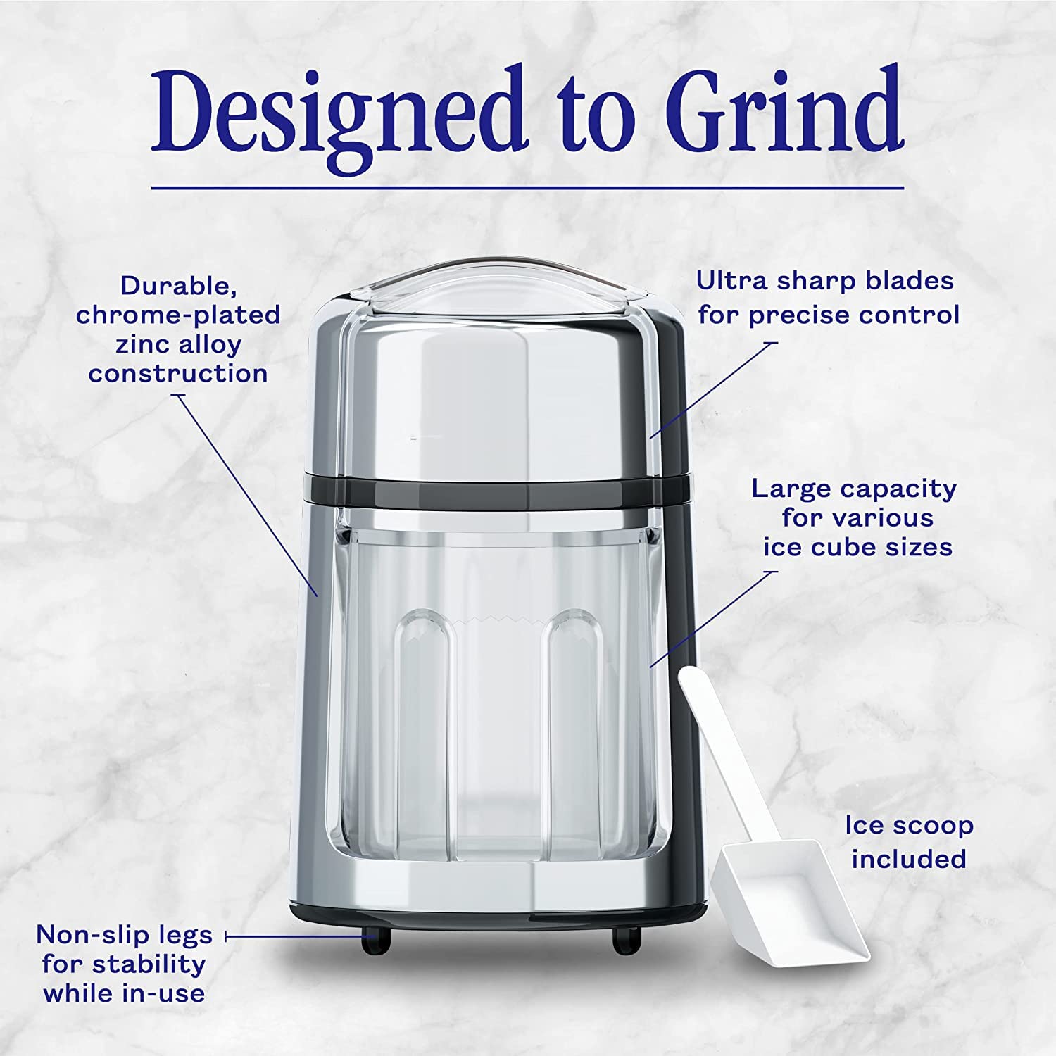 XKONG Manual Ice Crusher With,Ice Crusher ,Manual Rotary Ice Crusher,Crushes Ice to Your Desired Fineness ,Non-Slip Easy to Use Ice Crusher Hand Crank