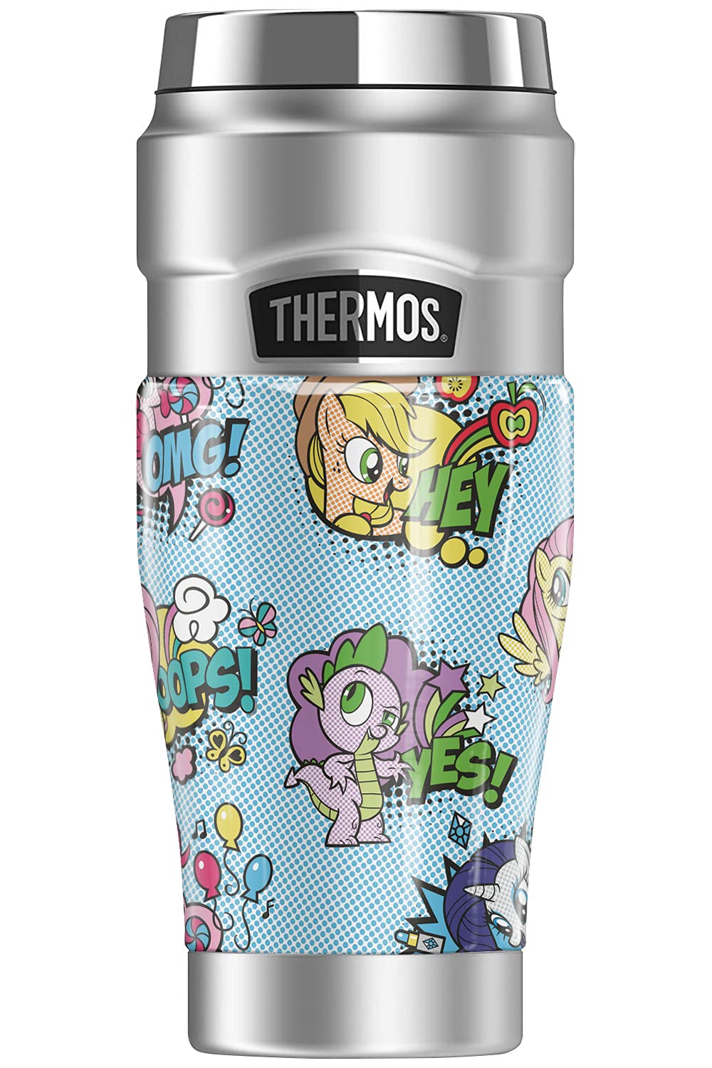 THERMOS My Little Pony Tv Pony Comic STAINLESS KING Stainless Steel Travel Tumbler, Vacuum insulated & Double Wall, 16oz