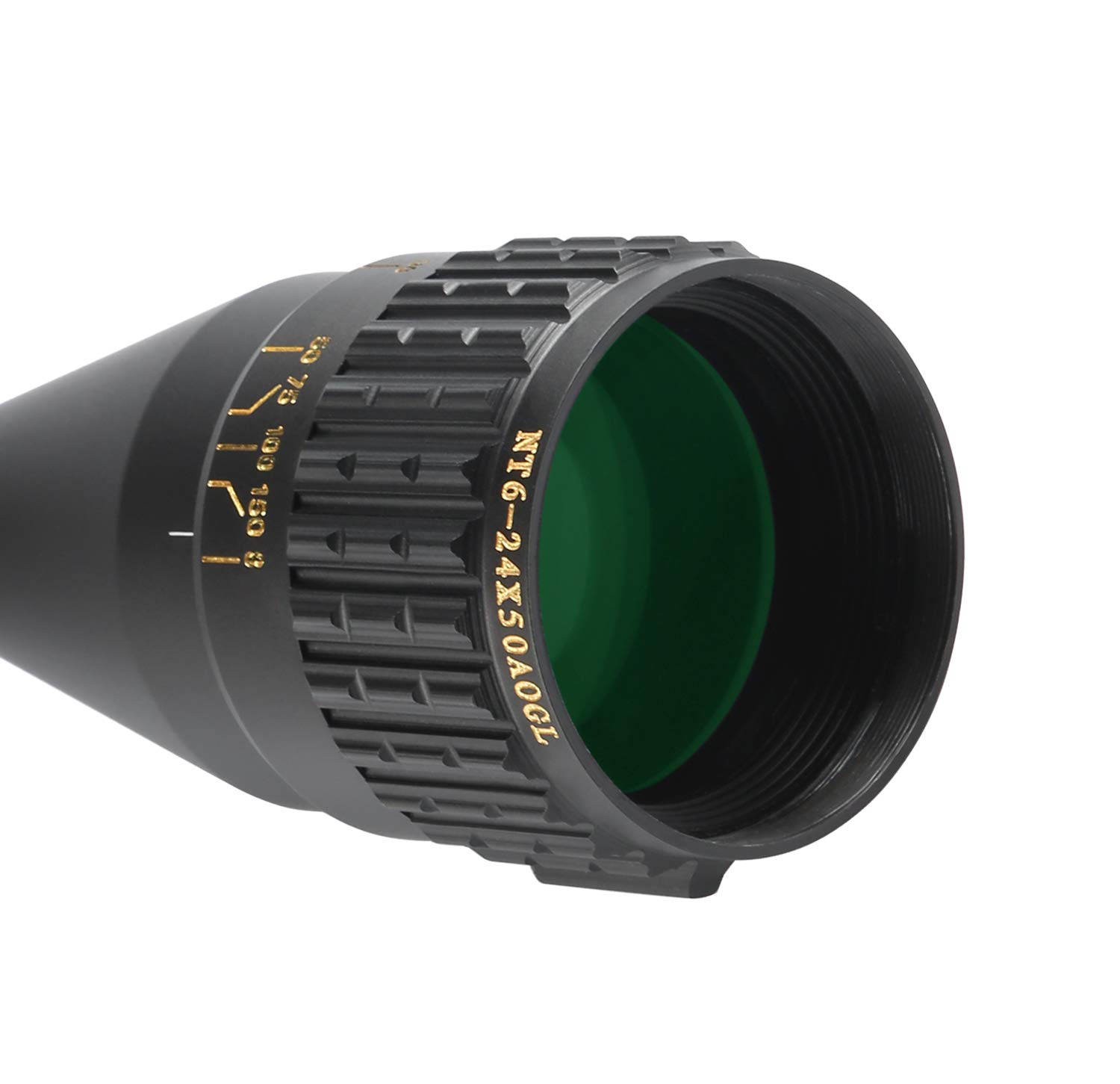 NT Series 4-16X50 / 6-24X50 AO Hunting Rifle Scope, Red/Green/Blue llluminate Glass Etched Reticle, Fully Multi-Coated Lens, Adjustable Objective SFP Riflescopes (6-24x50)
