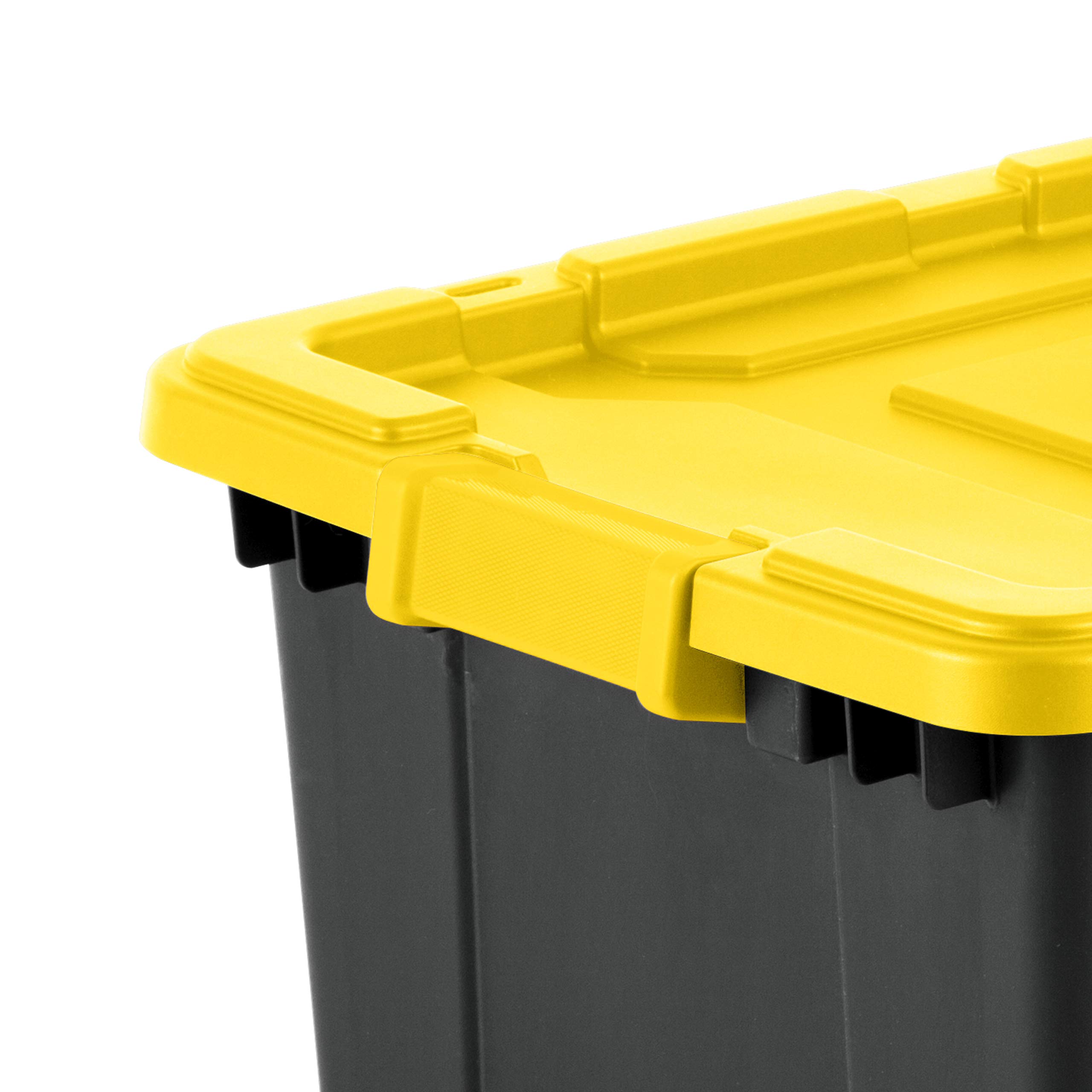 Sterilite 15 Gal. Industrial Tote Plastic, Yellow Lily, 6 Pack