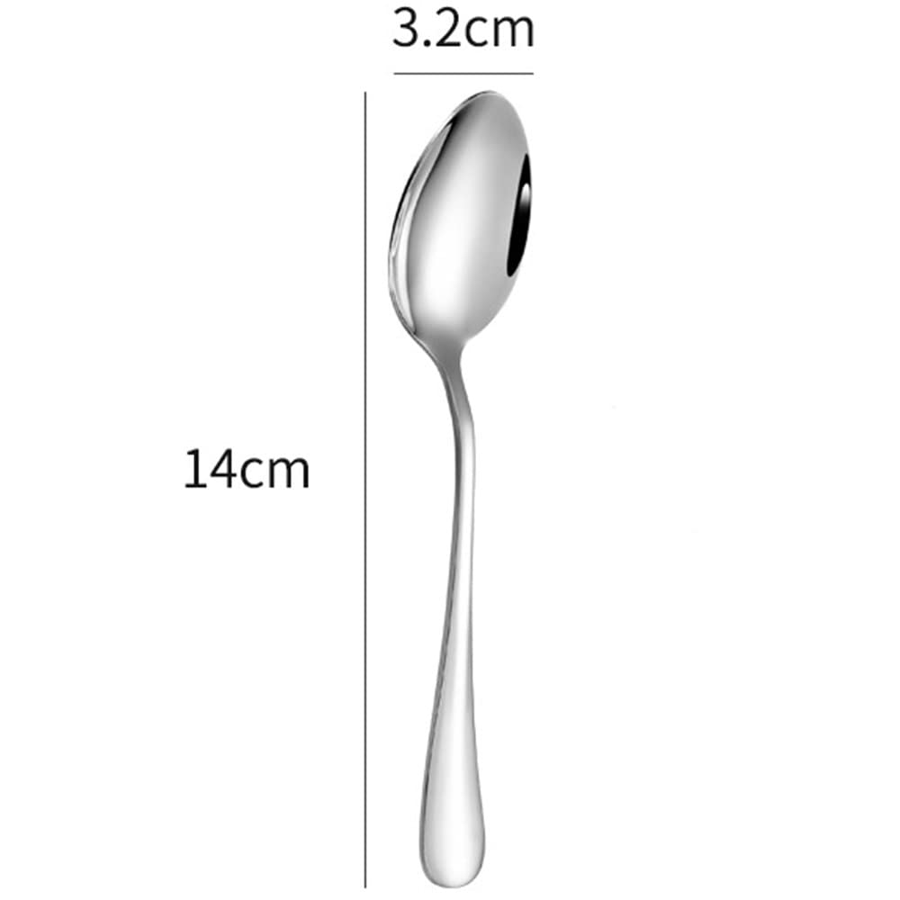 Teaspoons set of 6 Stainless Steel Classic Bead Teaspoons Dessert Spoon Stainless Steel Teaspoons Mirror Finish & Modern Design with Scalloped Edge Used in a Home Kitchen or Dining Room