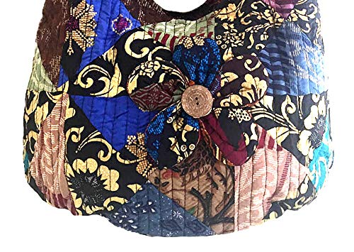 OMA® Multi Color Boho Bohemian Hippy Shoulder Sling Purse Hand Bag With Brocade FEDERAL (TM) BRAND