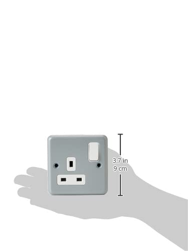 MK Metalclad Plus K2977 ALM 13 amp 1-Gang Double-Pole Switch Socket