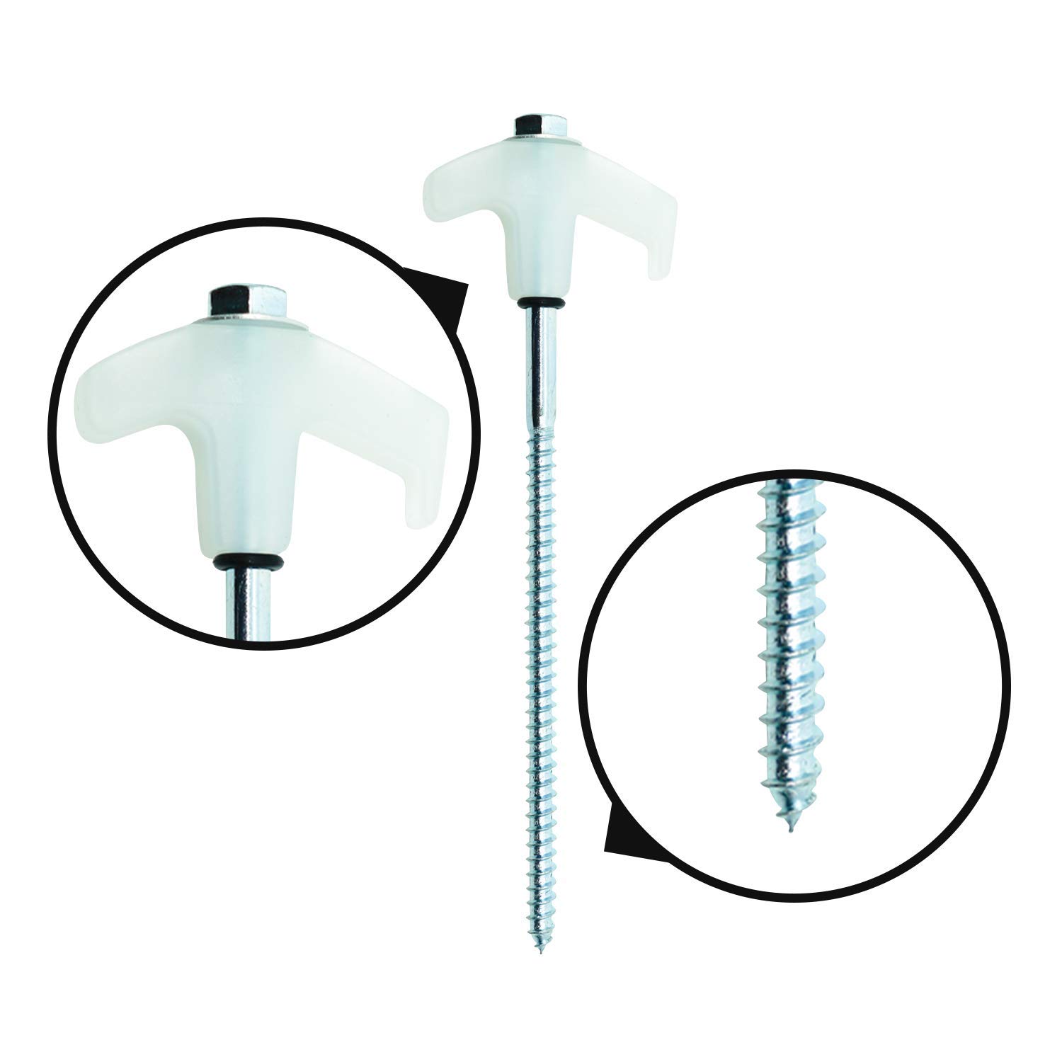 Outback Element® - 15 Tent Stakes Heavy Duty with Glow in The Dark Heads + Bonus Canvas Carry Pouch and Hex Drill Bit