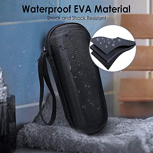 Razor Case - Hard EVA Razor Travel Case Compatible with Men's Razor - Mesh Pocket for Razor Blades [Lightweight Carrying Handle + Durable Zipper] Black