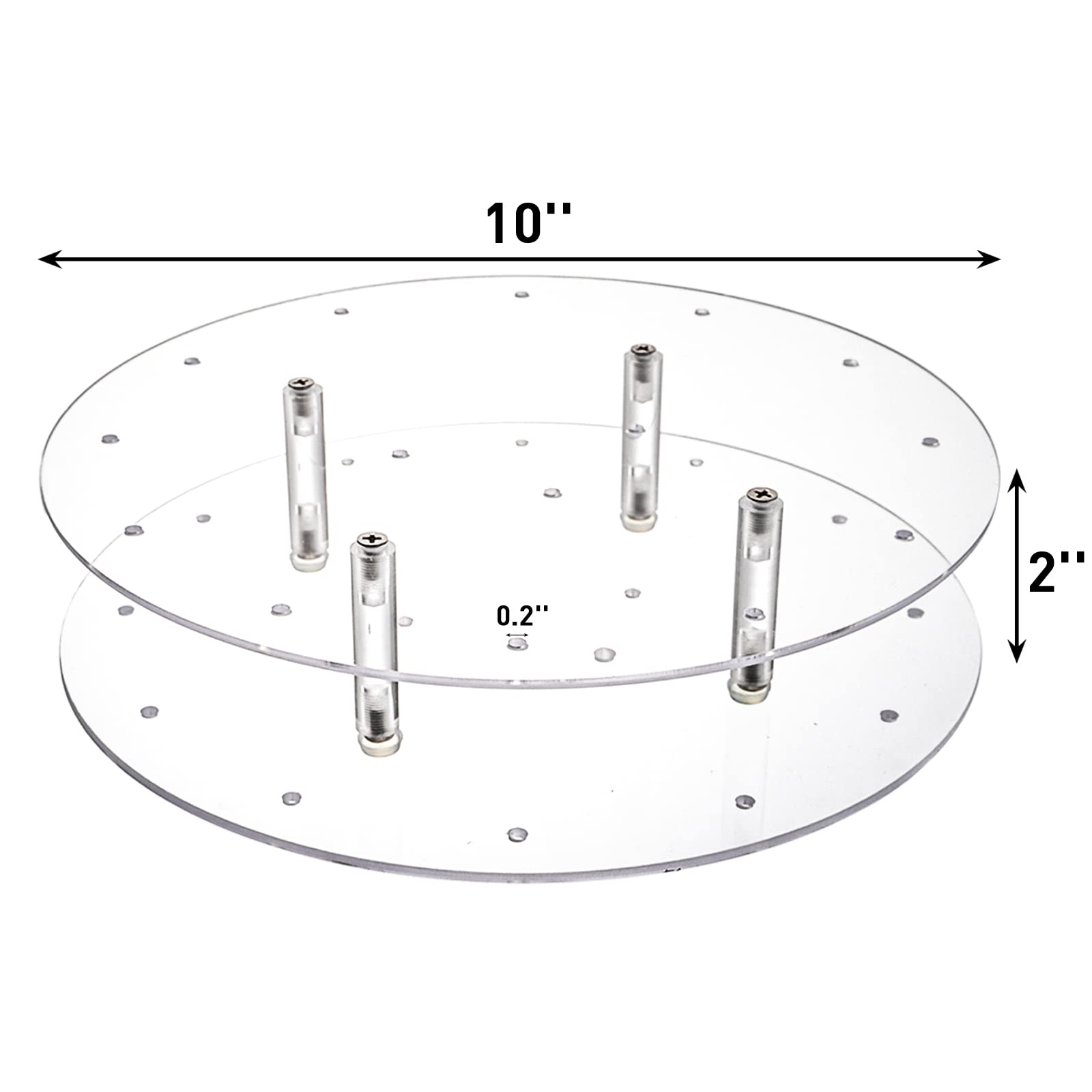 ZENFUN 2 Pack 16 Holes Cake Pop Display Stand, Acrylic Round Lollipop Stand Holder for Dessert Table, Weddings, Baby Shower, Birthday Party, Anniversaries, 10 Inch Diameter