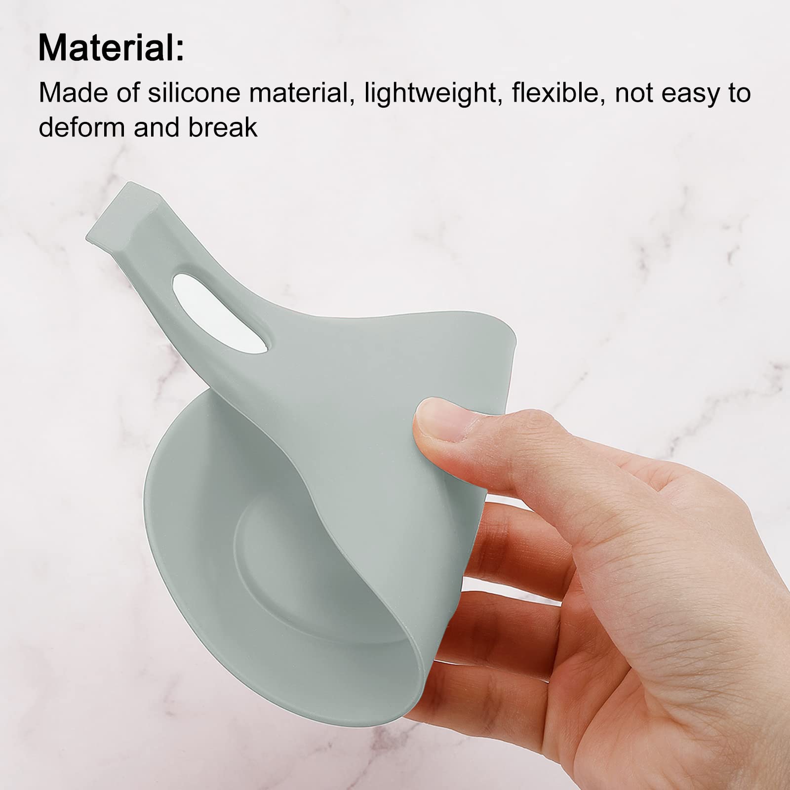 uxcell Silicone Spoon Rest, 7.68" x 3.74" Heat Resistant Kitchen Utensil Holder Spatula Ladle Rest for Counter Stove Top, Light Green/Light Gray 1Set