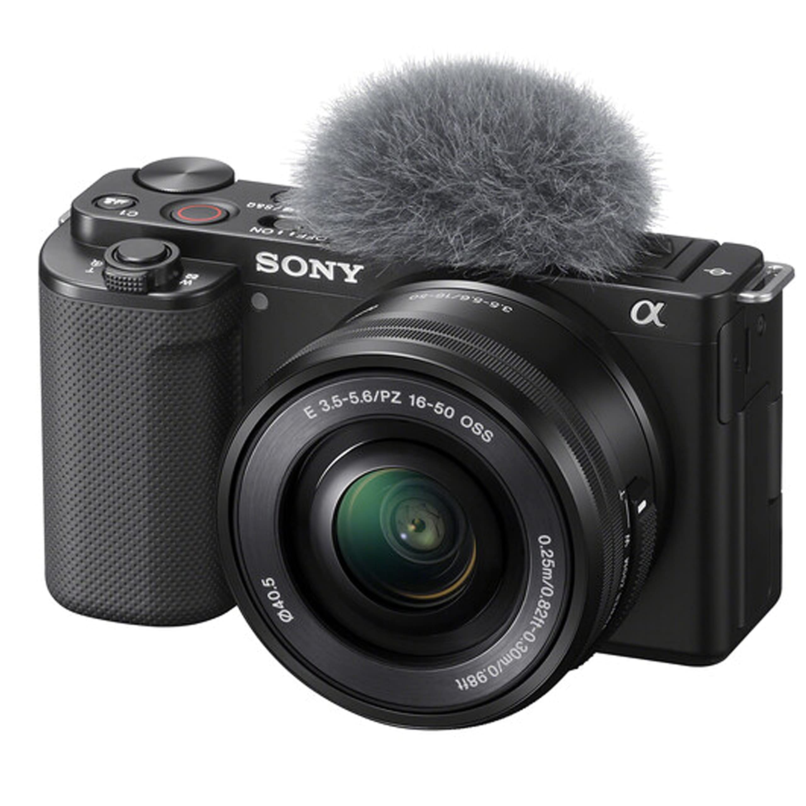 Sony ZV-E10 Mirrorless Camera with 16-50mm Lens 64GB Extreem Speed Memory, Case. Tripod, Filters, Hood, Grip, & Professional Video & Photo Editing Software Kit (White)