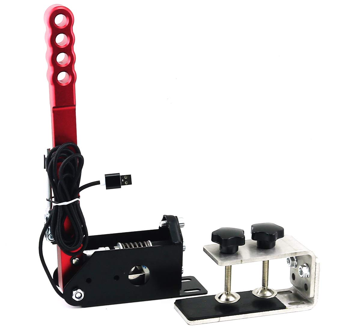 Pnndee 14 Bit PC SIM USB Handbrake with Clamp for Racing Games G25/27/29 T500 FANATECOSW Dirt Rally (red)
