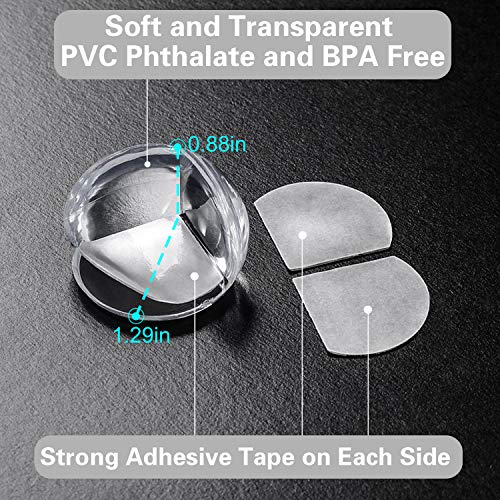 PandaEar Clear Corner Edge Protectors Guards 20 Pack | Baby Proofing Home | Invisible, Minimalist, Clear, Adhesive Soft Gel | Furniture, Hard Edges and Tables