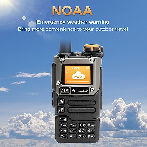 Quansheng UV-K6 UV-K5(8) Walkie Talkie 5W Airband Radio Type C Charge UHF VHF DTMF FM Dual Band Two Way Radio with NOAA Weather Alarm Function