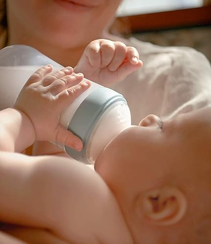 NUK Nature Sense Plastic Bottle 260ml with Silicone Medium Feed Hole Teat (6-18 Months) Pink