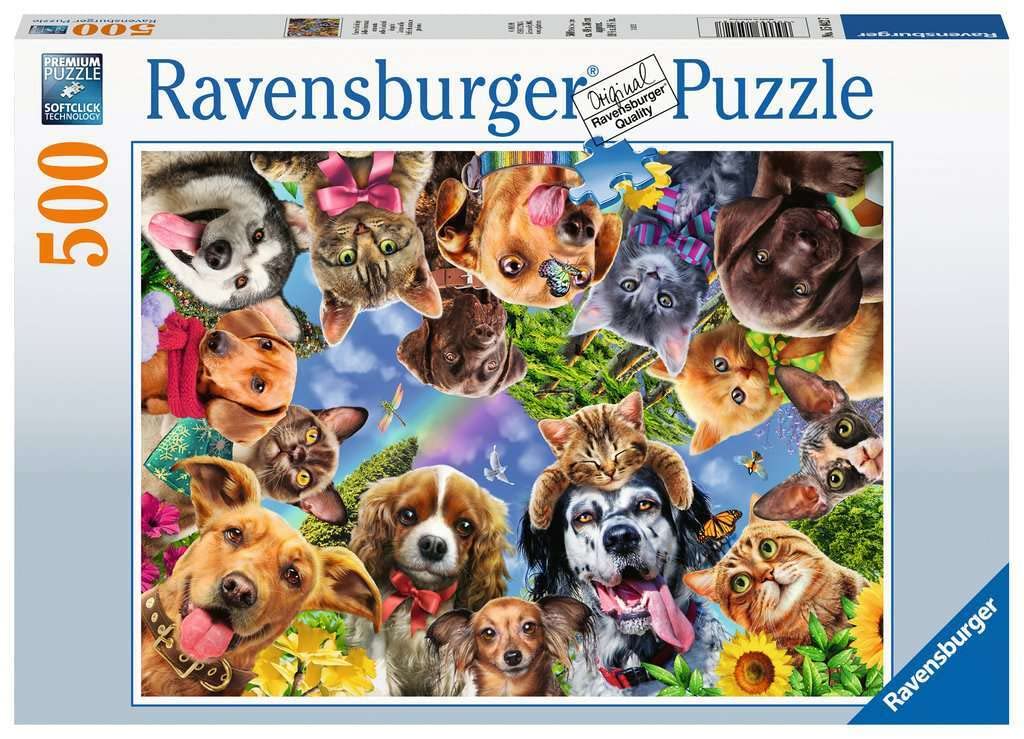 Ravensburger 15042 Funny Animal Selfie 500 Piece Puzzle for Adults - Every Piece is Unique, Softclick Technology Means Pieces Fit Together Perfectly
