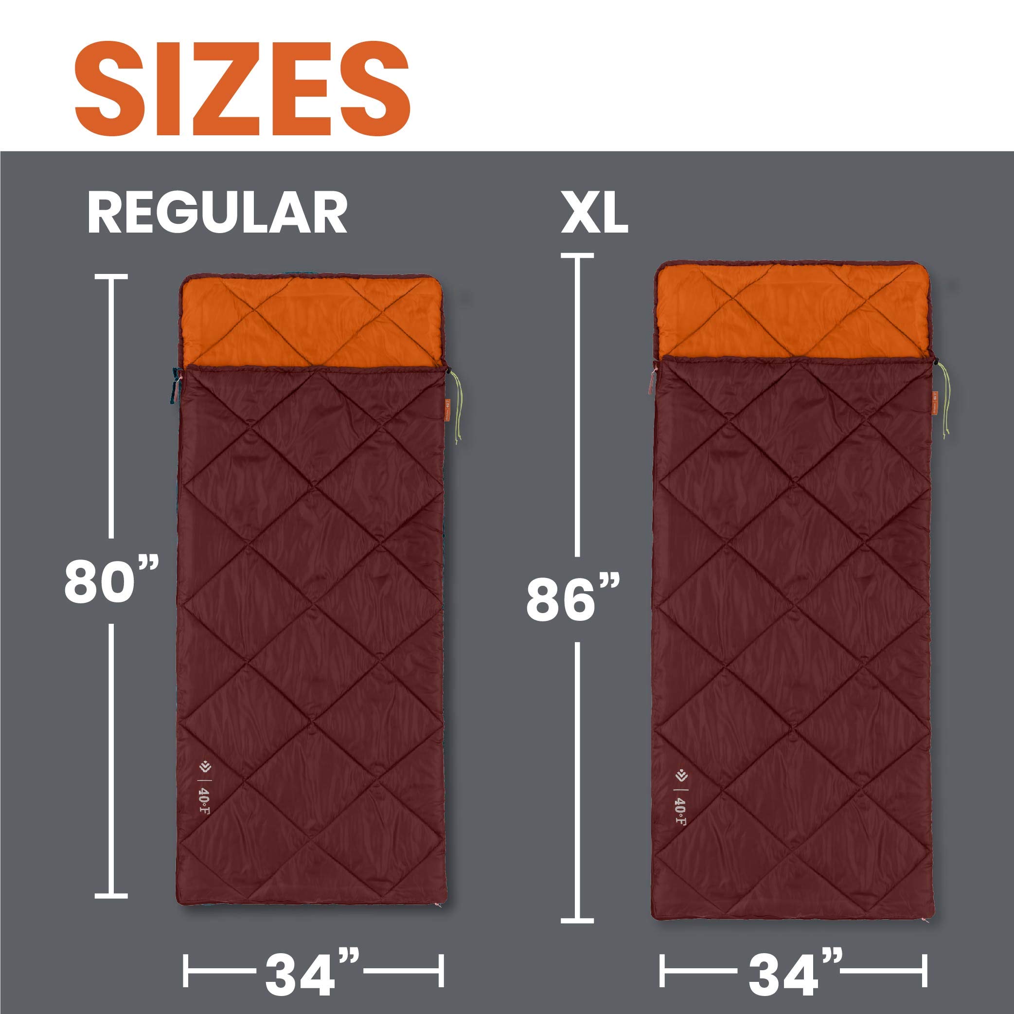 Outdoor Products 40F Rectangular Sleeping Bag with Pillow