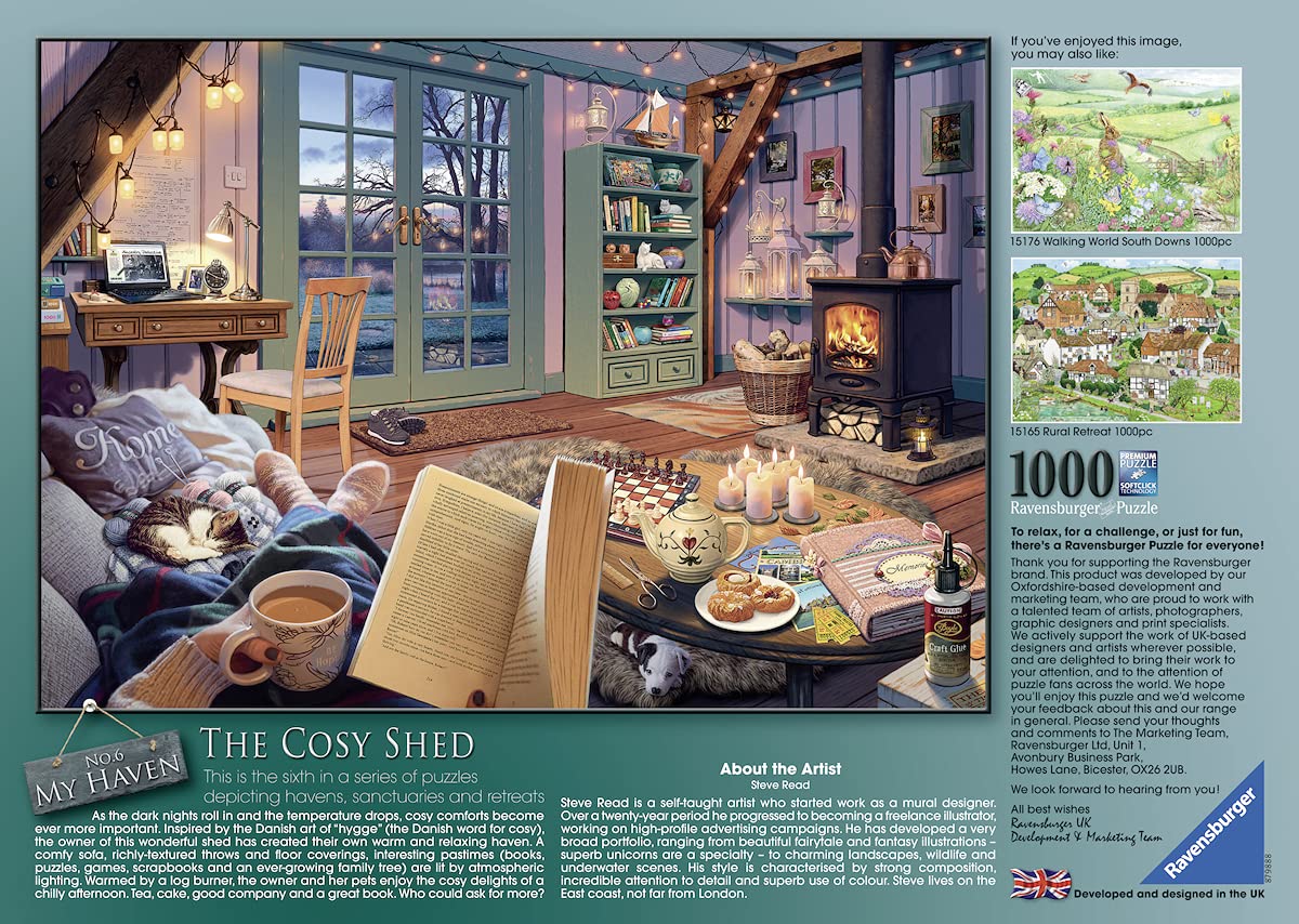 Ravensburger The Cosy Shed (1000 Piece Version of Cozy Retreat) Jigsaw Puzzle for Adults - Every Piece is Unique, Softclick Technology Means Pieces Fit Together Perfectly