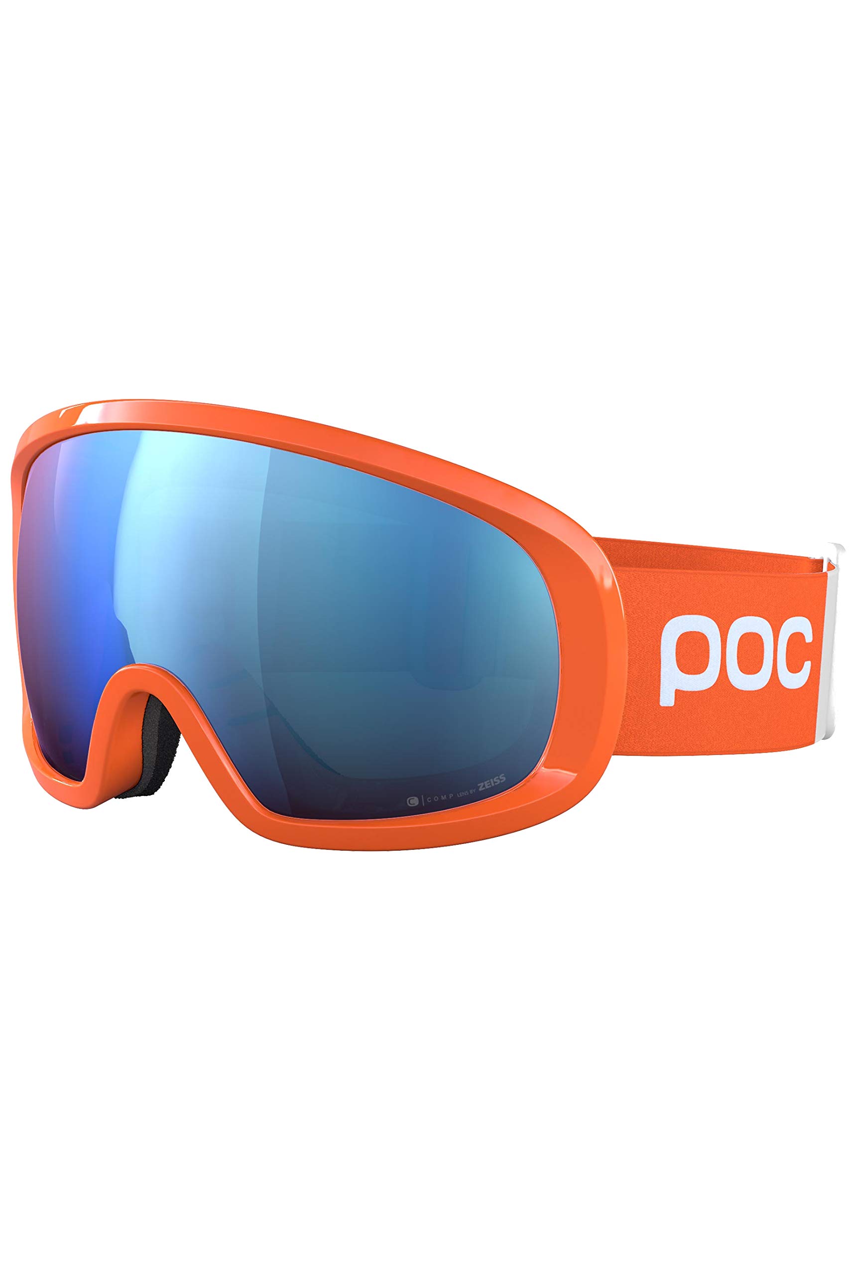 POC, Fovea Mid Clarity Comp Goggles for Skiing and Snowboarding, Fluorescent Orange/Spektris Blue, One Size