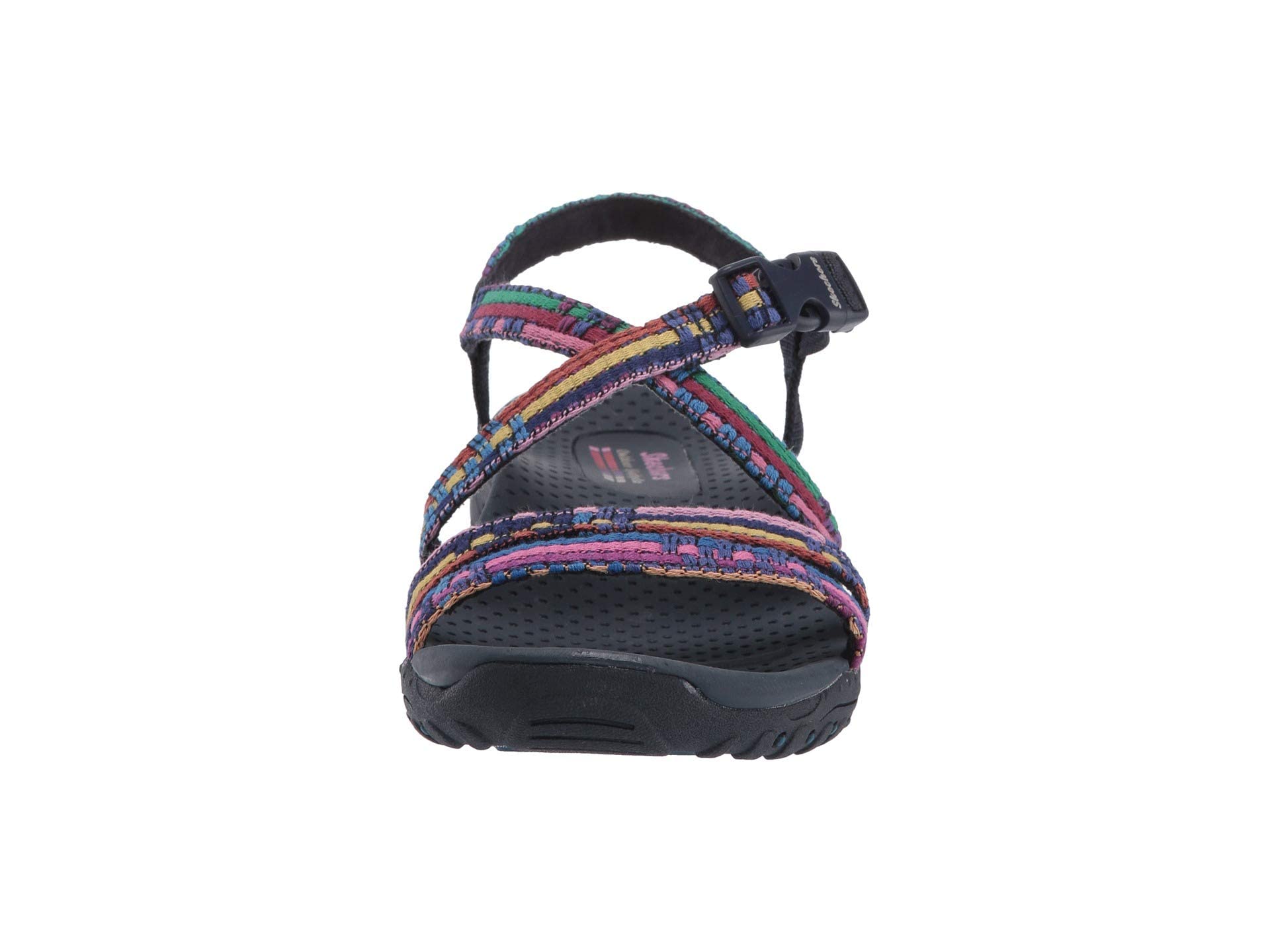 Skechers Women's Reggae-Sew Me-Boho Woven Strappy Slingback Sandal, Navy Multi, 8.5