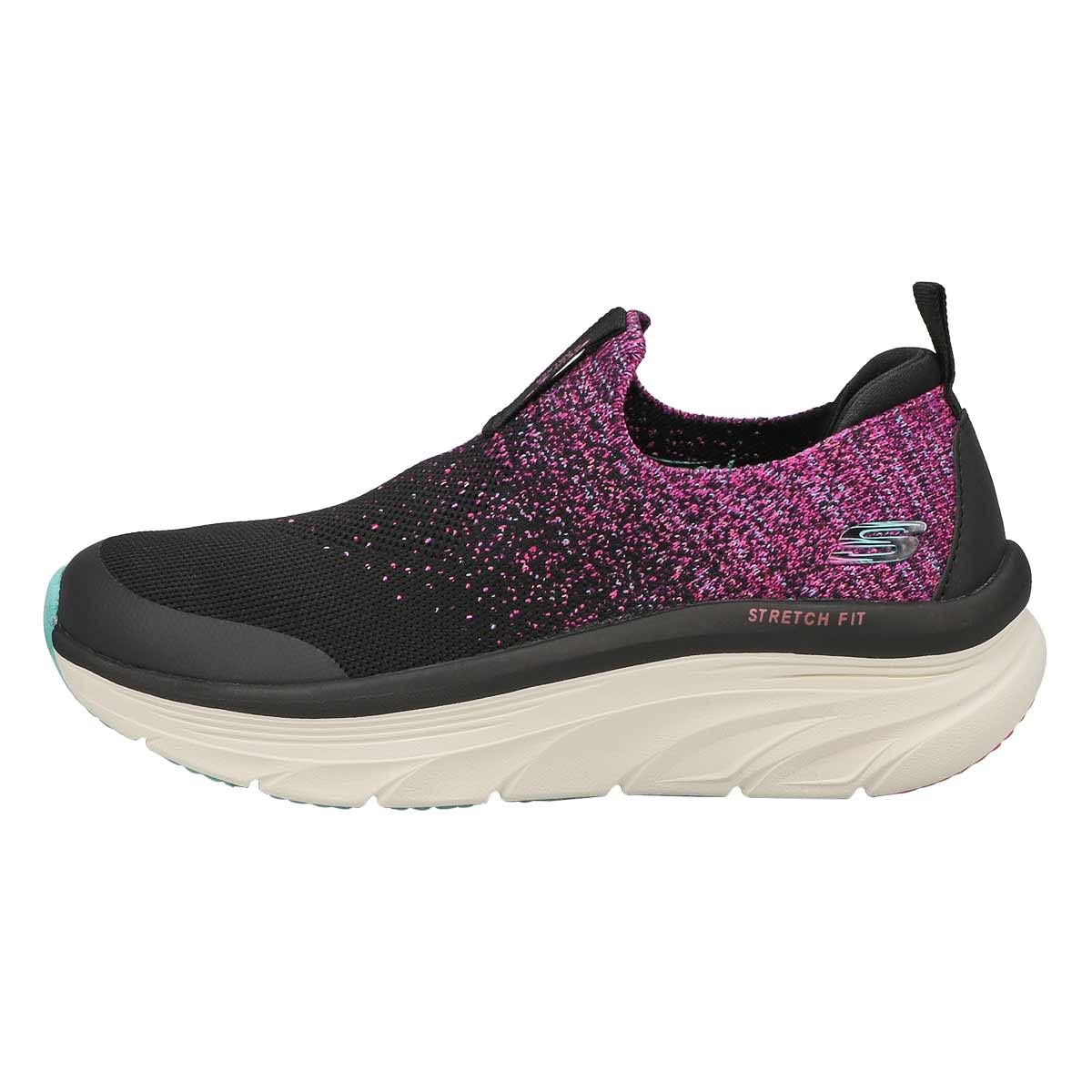 Skechers Women's D'Lux Walker Wrap Party Slip On Sneaker Black 7.5 Medium US