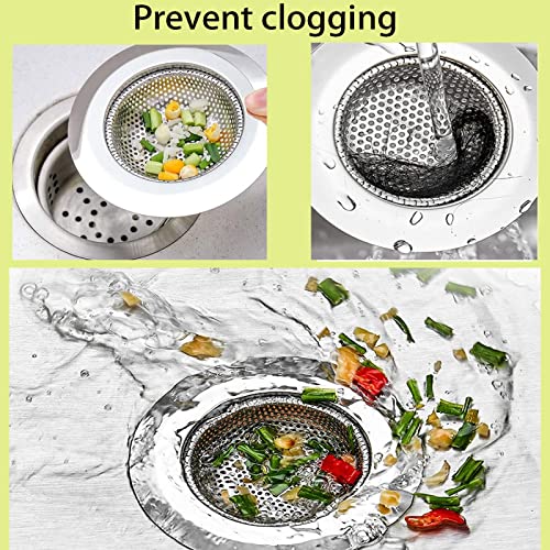 YouOKLight Kitchen Sink Strainer, Sink Strainer, Kitchen Sink Drain, Stainless Steel Sink Strainer Basket, Large Wide Rim 4.4" Diameter for Home, Kitchen, Bathroom and Other Drains. Pack of 2