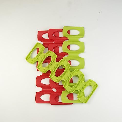 QUUPY 2PCS Red Foldable Silicone Wine Stacker Bottle and Can Easy Stacker Bottle Stacking Mat Can Holder Rack Space Saver Organizer for Refrigerator Pantry Countertop Cabinet