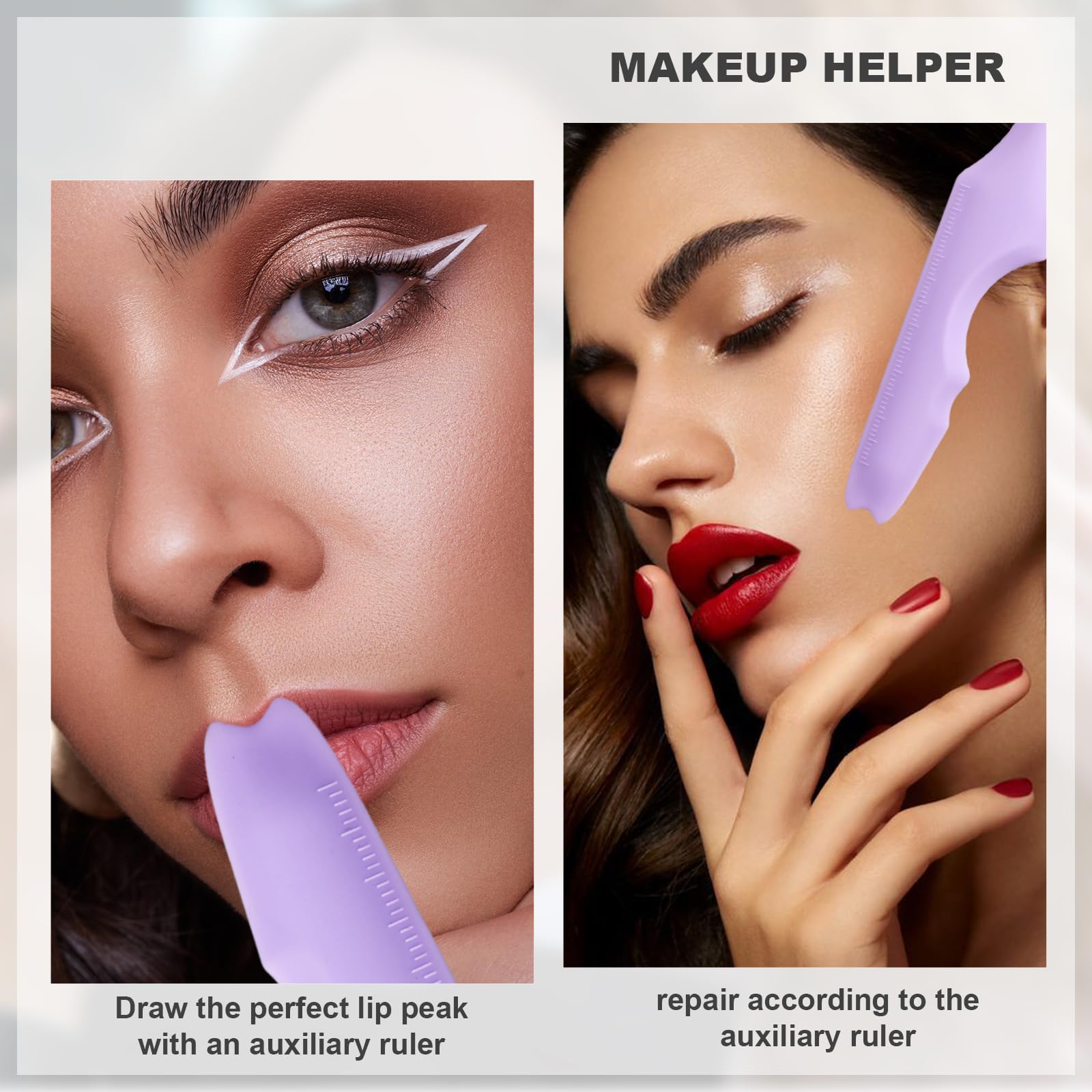SAVITA 2pcs Eyeliner Stencils, Silicone Winged Eyeliner Tool Helper for Beginners Eyeliner Stencils Wing Tips Multi-Purpose Eye Make-Up Tool for Eyeliner, Eyelash, Eyebrow, Lip Line, Face Contour