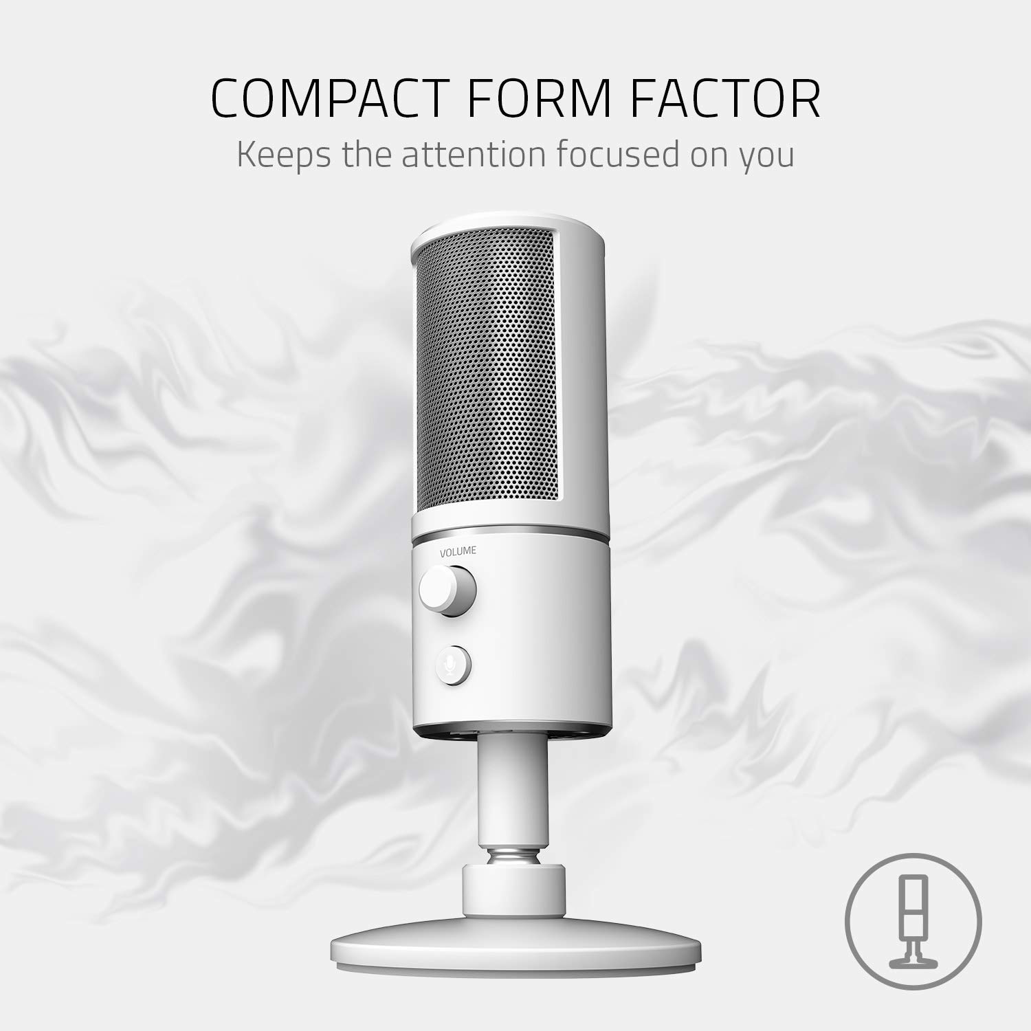 Razer seiren x USB Streaming Microphone Professional Grade builtin Shock Mount supercardiod Pickup Pattern Anodized Aluminum Mercury White renewed