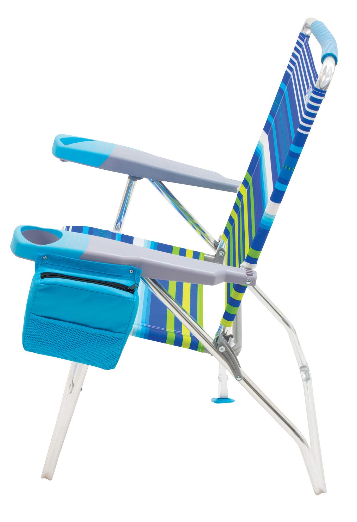 Rio Brands Rio Beach 17" Extended Height 4-Position Folding Beach Chair - Stripe | Turquoise