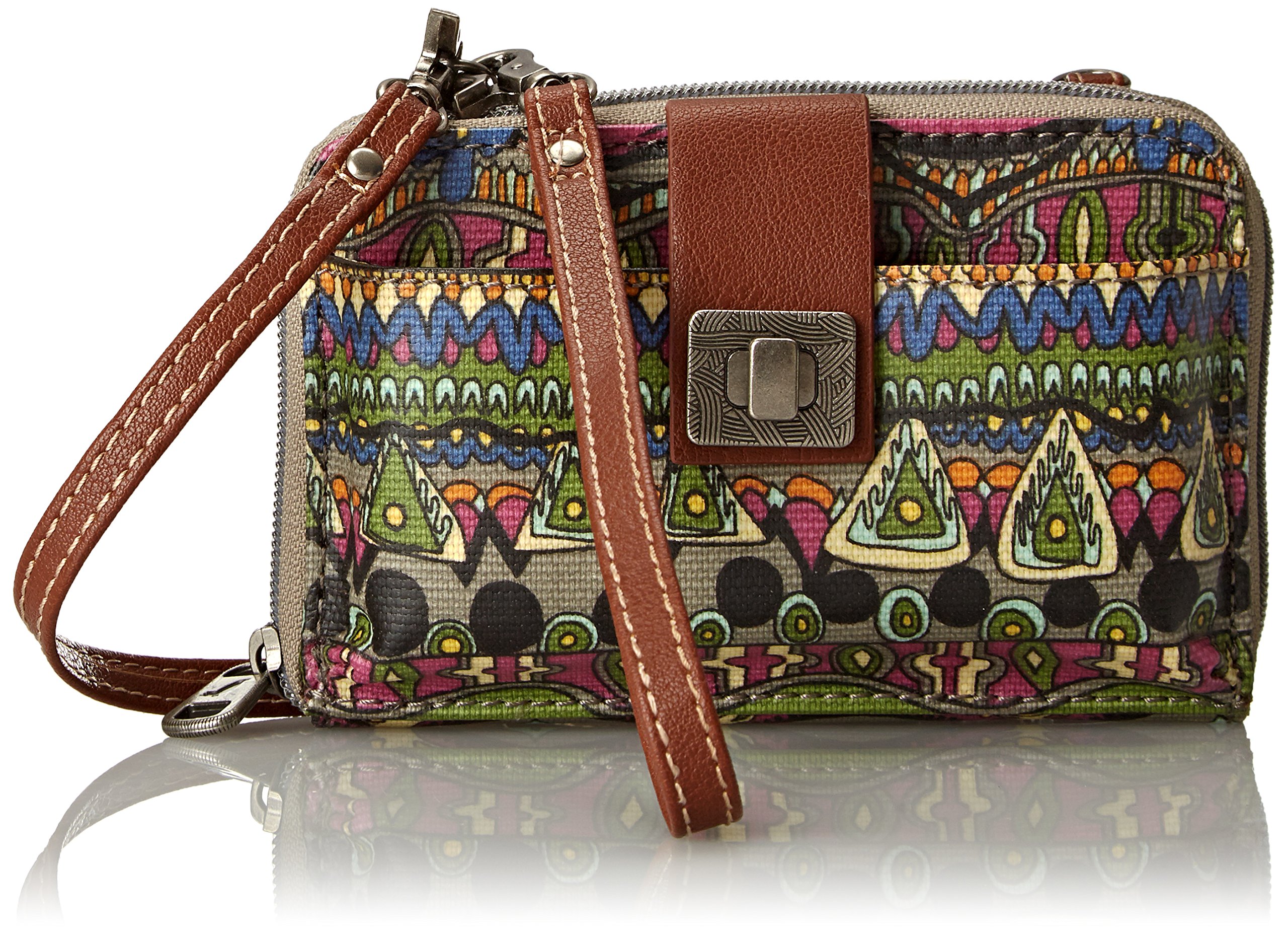 Sakroots Women's Artist Circle Smartphone Crossbody, Charcoal One World, One Size