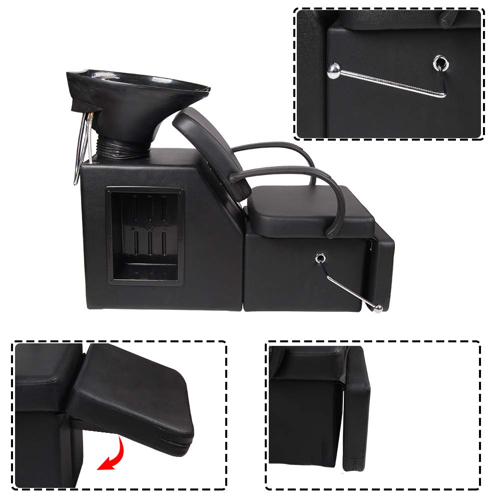 Polar Aurora Adjustable Shampoo Barber Backwash Chair Salon&Spa barber Chair ABS Plastic Bowl Sink Unit Station Beauty Spa Salon Equipment