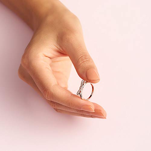 Pandora Jewelry Classic Bow Cubic Zirconia Ring in Pandora Rose, Size 7