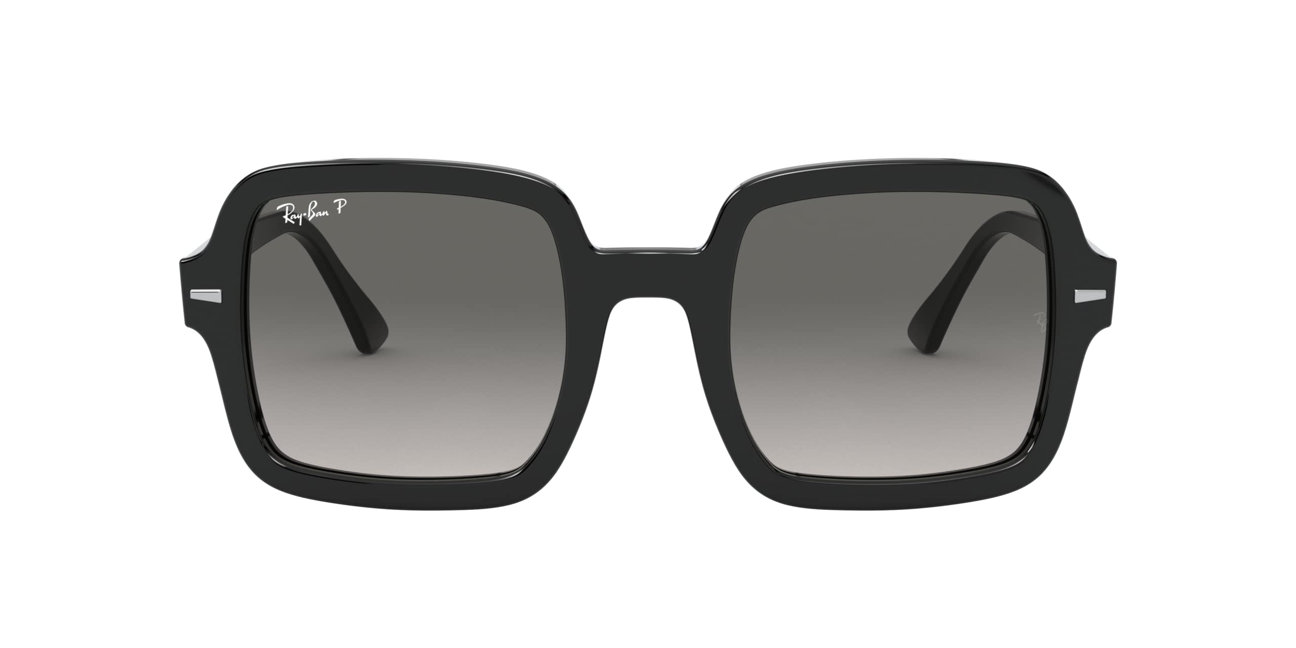 Ray-Ban Women's RB2188 Square Sunglasses, Black/G-15 Green, 53 mm