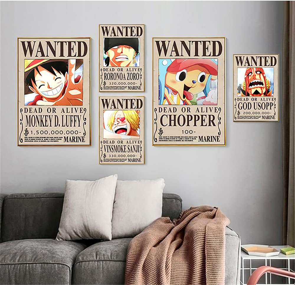 OP Pirate Anime Wanted Posters, New Edition, 28.5cm×19.5cm, Luffy 1.5 Billion, Pack of 24