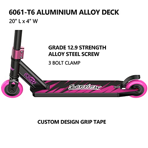 SANVIEW Pro Stunt Scooters Freestyle for Kids Boys Girls Teens Rose