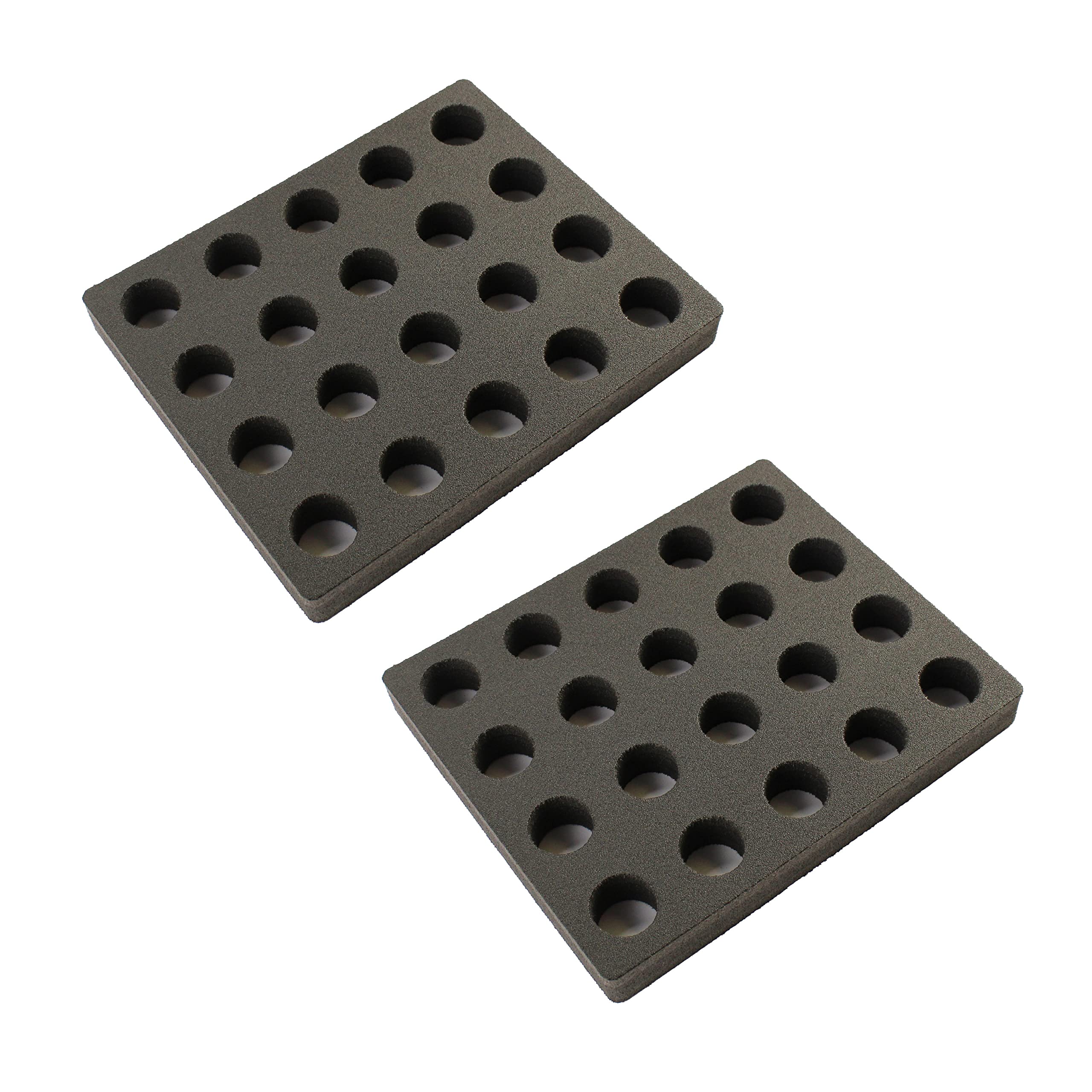 Polar Whale 2 Sample Vial Floating Racks Durable Black Foam Storage Holder Organizer Stand Transport Holds 20 Sampling Vials Fits 1.5 Oz 45ml 30mm Diameter