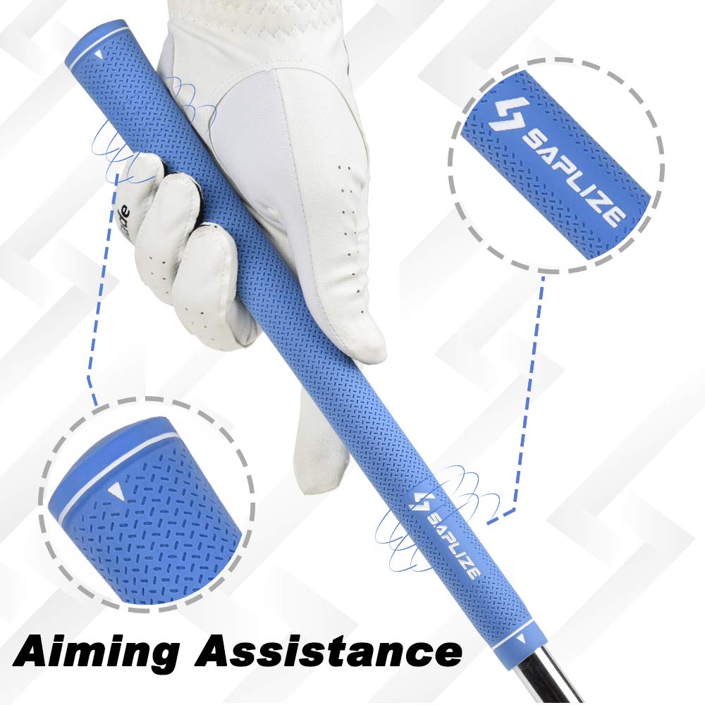 SAPLIZE Rubber Golf Grips, 13 Grips with Complete Regripping Kit, Standard Size, Golf Club Grip, Blue