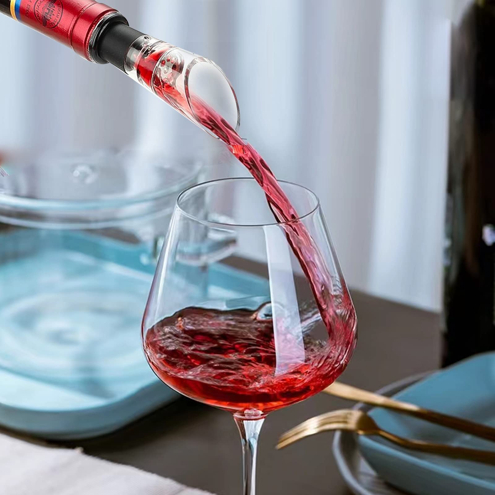 Wine Aerator Pourer, by Glass Aerating, Improved Flavor, Enhanced Bouquet, Rich Finish and Bubbles, for Better Tasting(2 Pack)