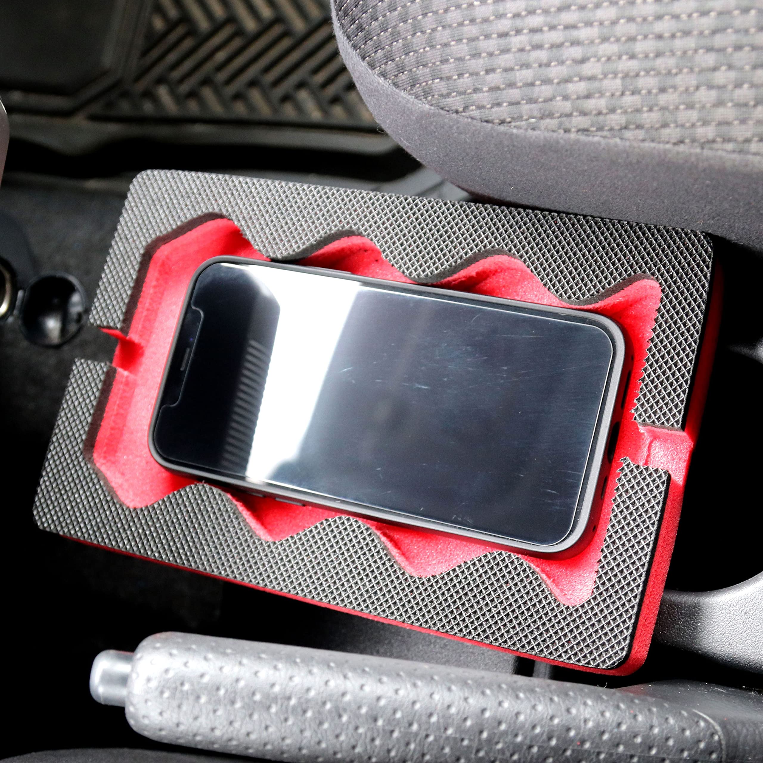 Polar Whale Car Phone Holder and Storage Tray Cup Insert Modern Style Universal Expander Extender Holds Small Items Organizer Red and Black High Density Foam