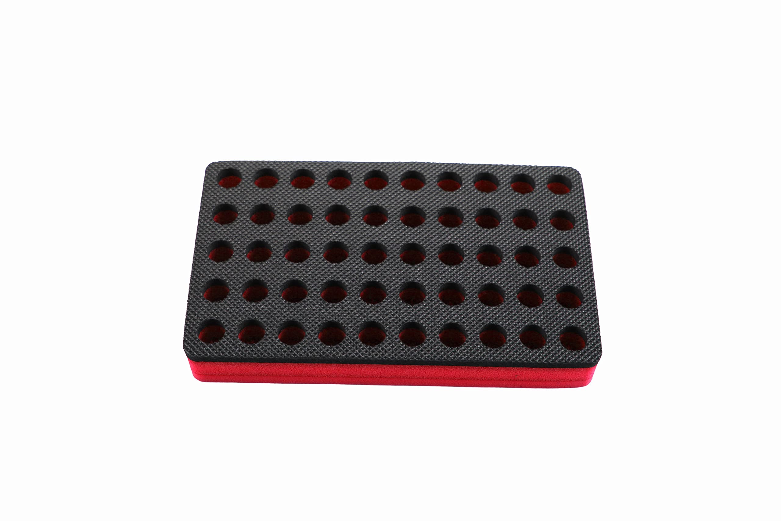 Polar Whale Cryogenic Vial Rack Durable Red and Black Foam Storage Holder Organizer Stand Transport Holds 50 Vials Fits up to 13mm Diameter