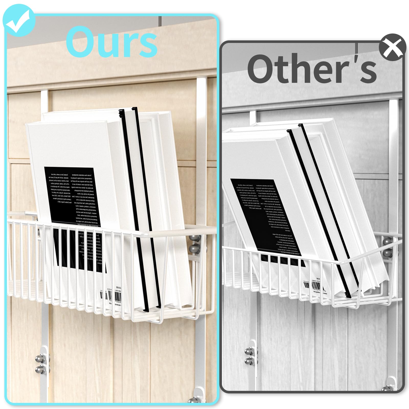 Over The Door Hooks Organizer,Door Hanger Door Storage with 2 Baskets,Over The Door Towel Rack Coat Hooks with 12 Hooks,for Bathroom,Bedroom,Kitchen,Office,Apartment(White)
