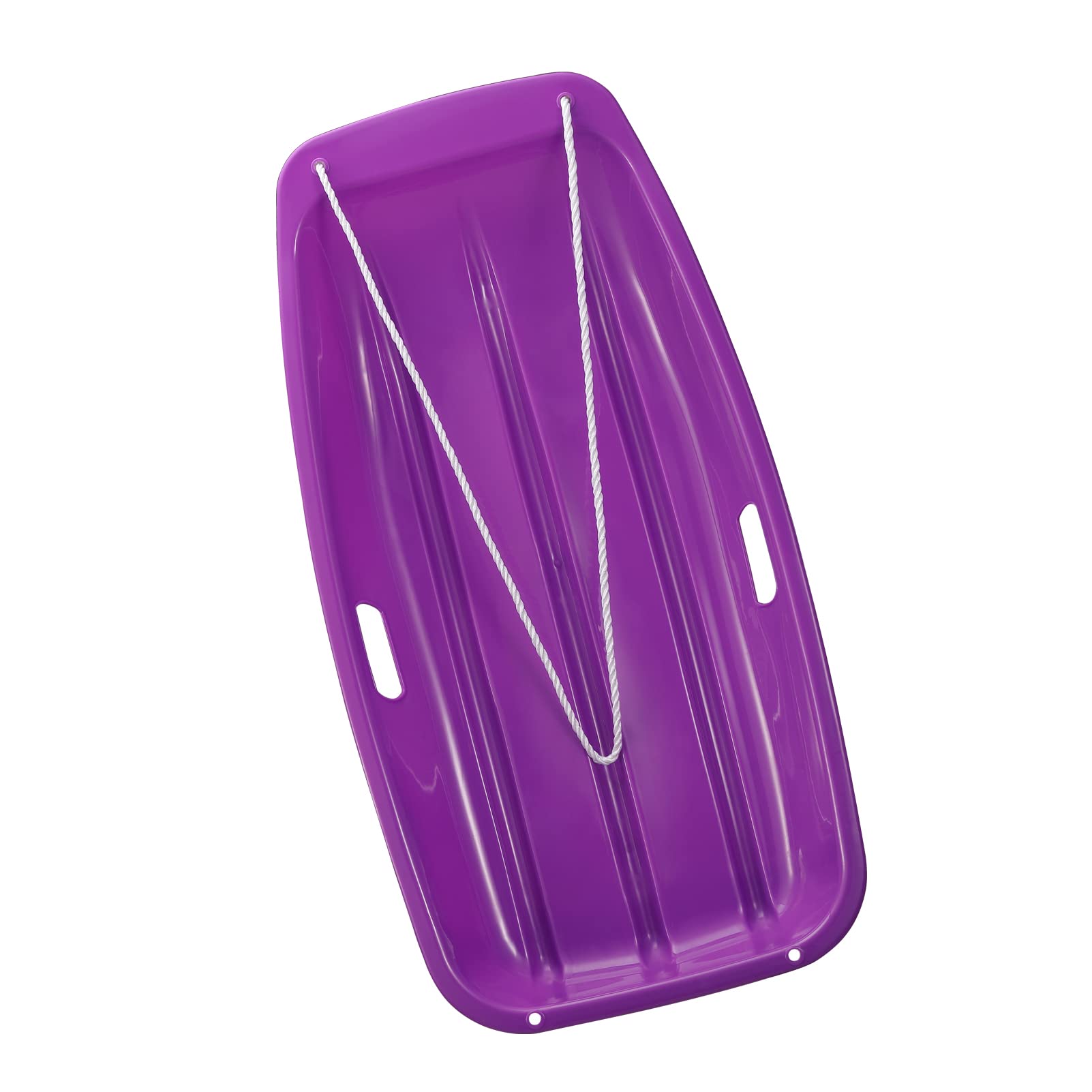 Teyssor 35'' Snow Sled Plastic Toboggan with Pull Rope for Kids