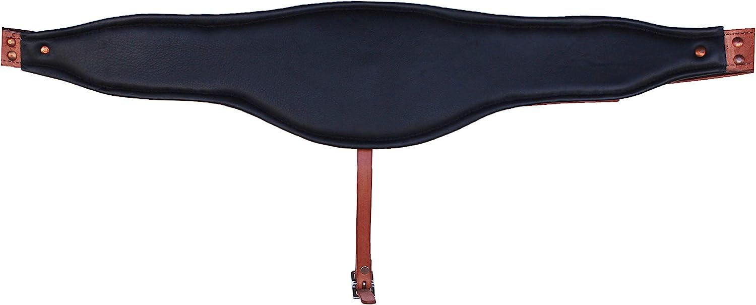PJ DECOR Fusion Enterprises Horse Western Floral Tooled Leather Rear Flank Saddle Cinch w/Billets (Tan)